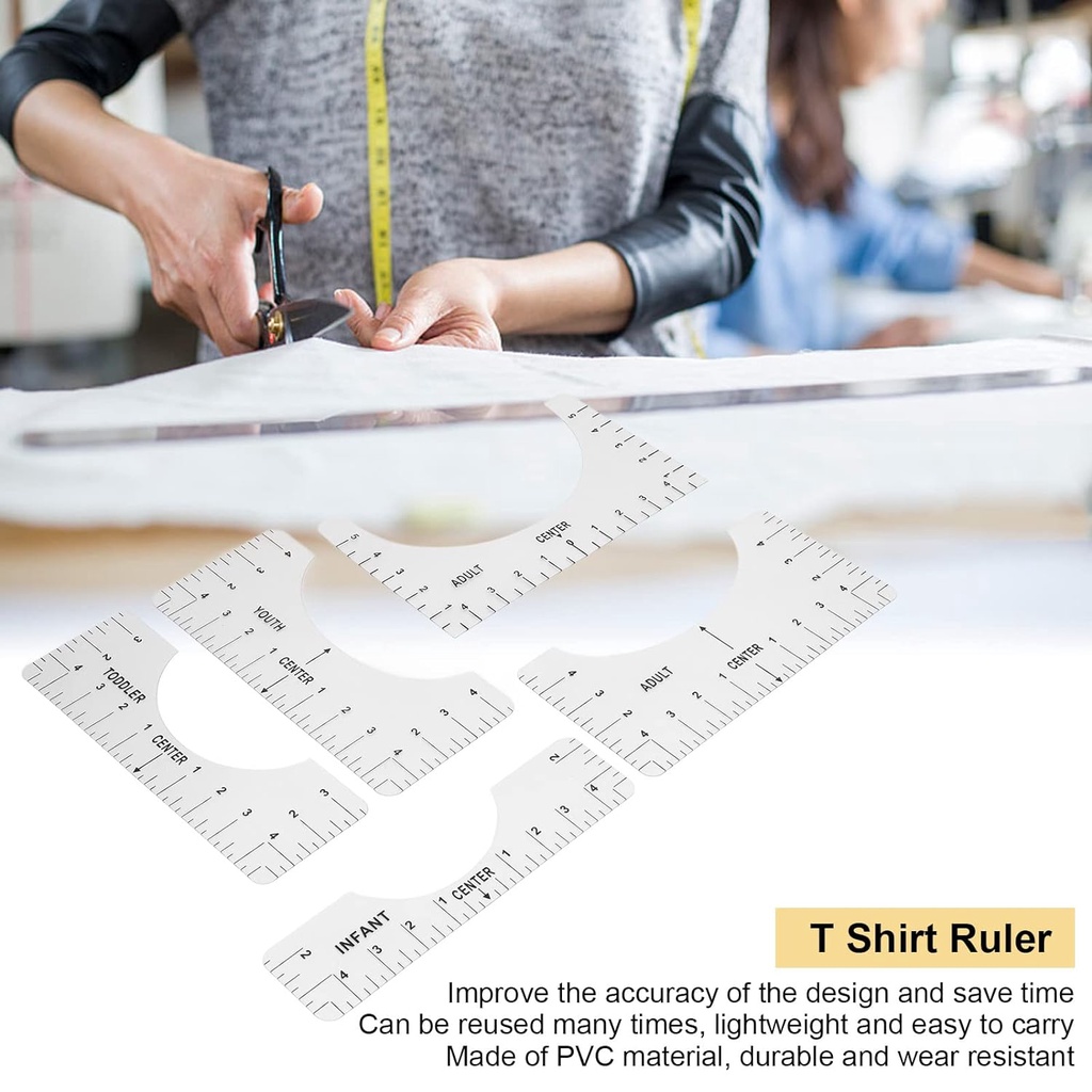 T-Shirt Ruler Guide Set, T-Shirt Alignment Rulers to Center Designs ...