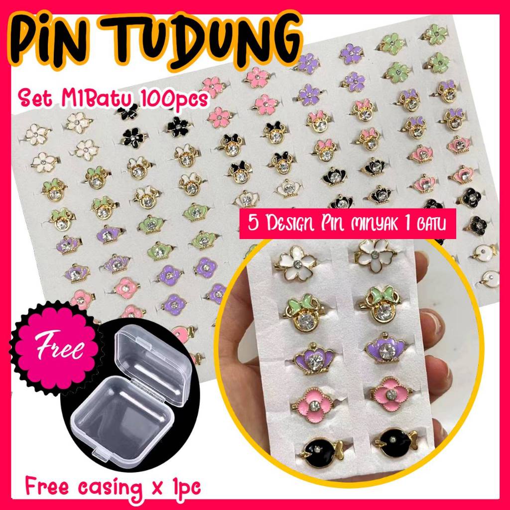 【Matcha Green Diamond Series】【Design Mahkota】Pin Tudung kerongsang ...