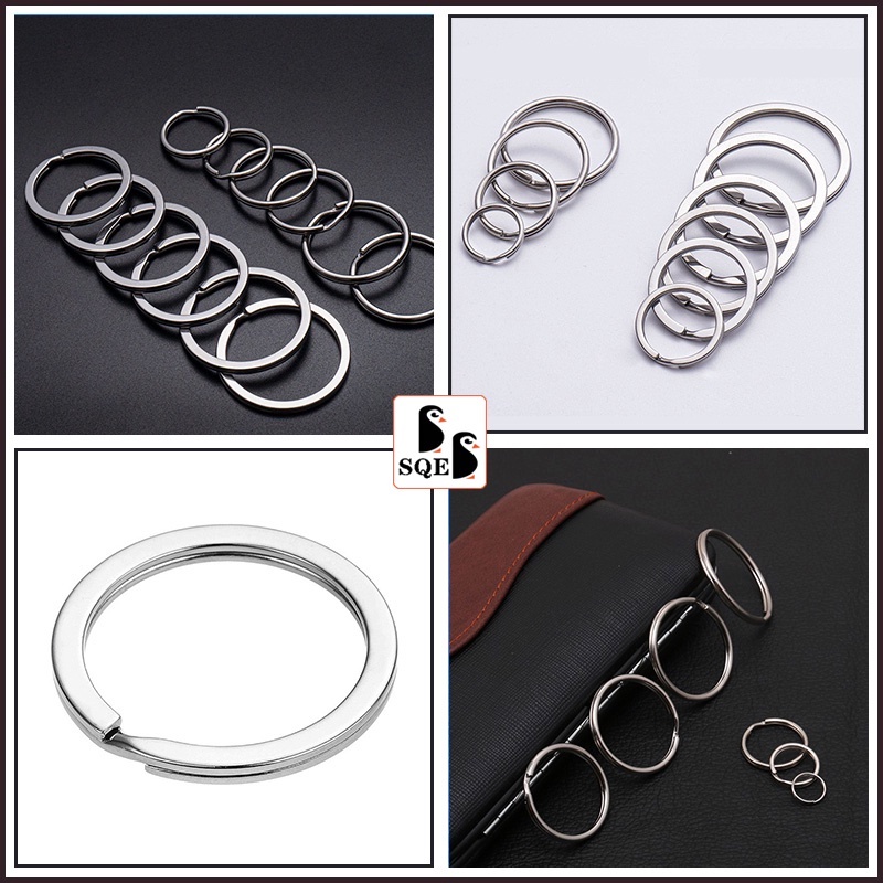 【Flat】and【Round】 304 stainless steel Key Rings Key Holder Keychain ...