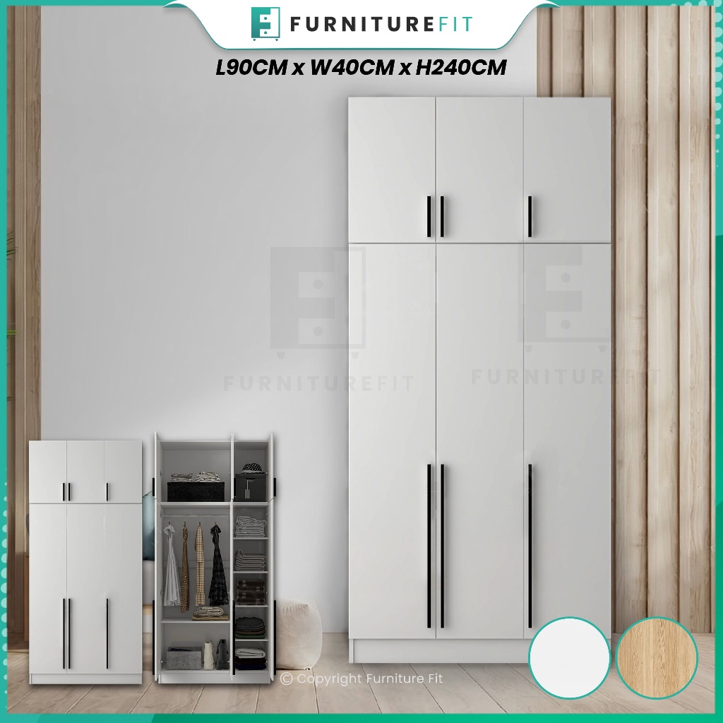 FurnitureFit 3-DOOR + TOP WARDROBE / ALMARI BAJU 3 PINTU / ALMARI BAJU ...