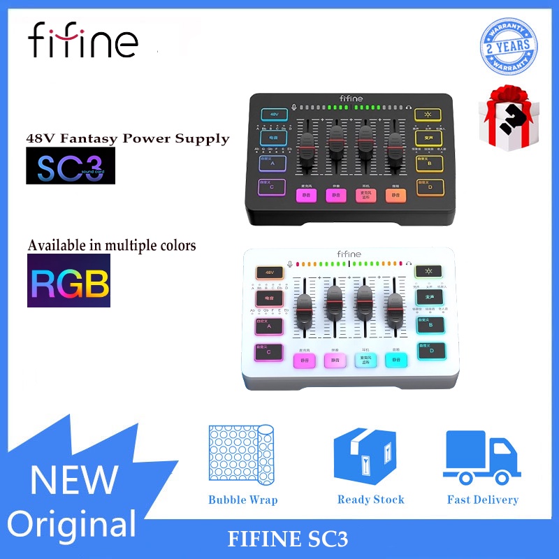 FIFINE SC3 Mixer Professional Game Live Equipment Set USB External ...