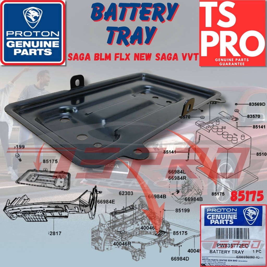 Proton Saga BLM FLX New Saga VVT Genuine Battery Tray Dapak Bateri ...
