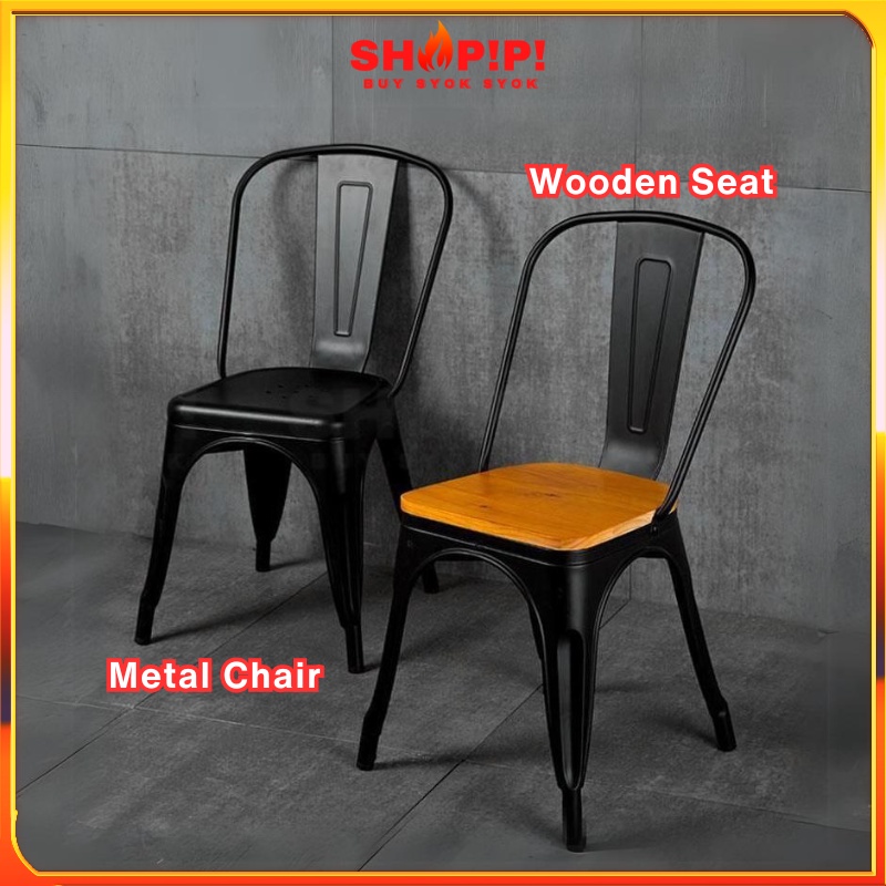 Shopipi Industrial Metal Chair Kerusi Makan Besi Tolix Metal Dining ...
