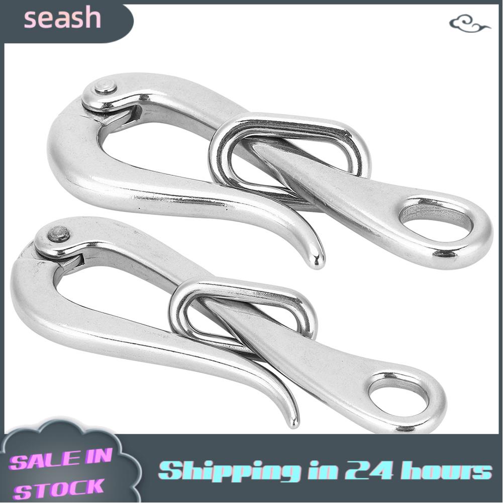 Seashorehouse Durable Stainless Steel Quick Release Snap Shackle Ring Leash Hook for Boat ...