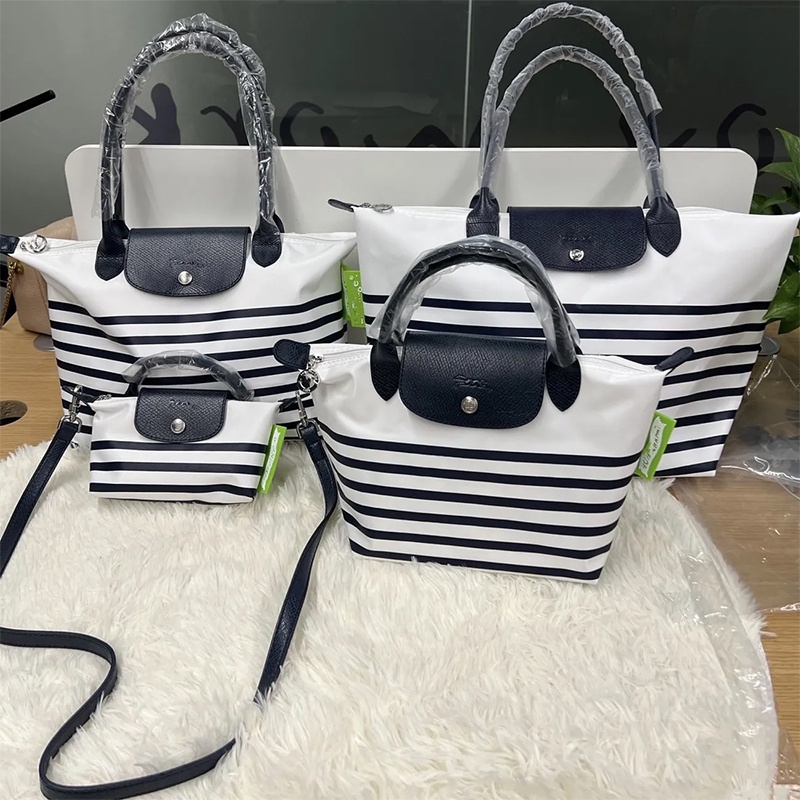longchamp bag Le Pliage Mariniere Striped bag | Shopee Malaysia