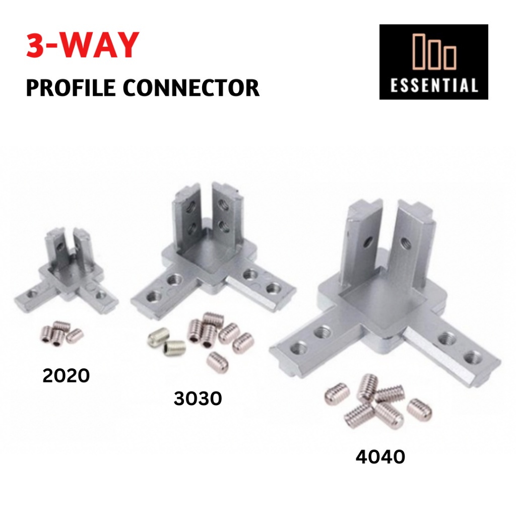 3 way connector / 3 way inner corner bracket for Aluminium Profile 2020 ...