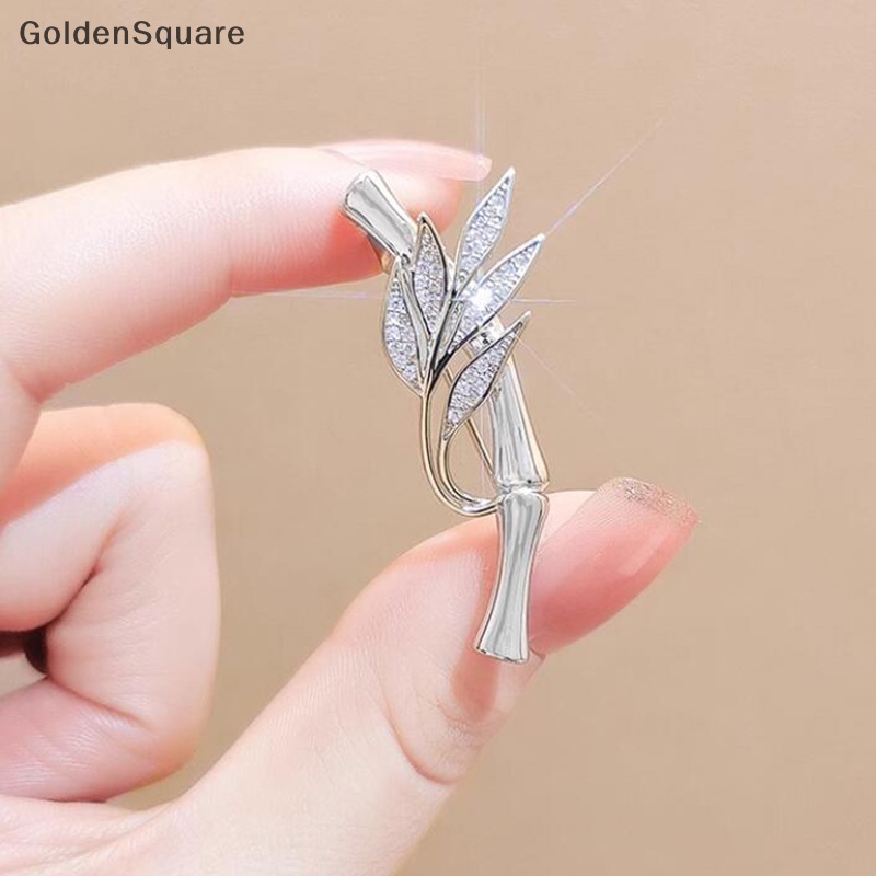 GG Elegant Retro Plant lucky Bamboo Shape Brooch Pin For Women Collar ...