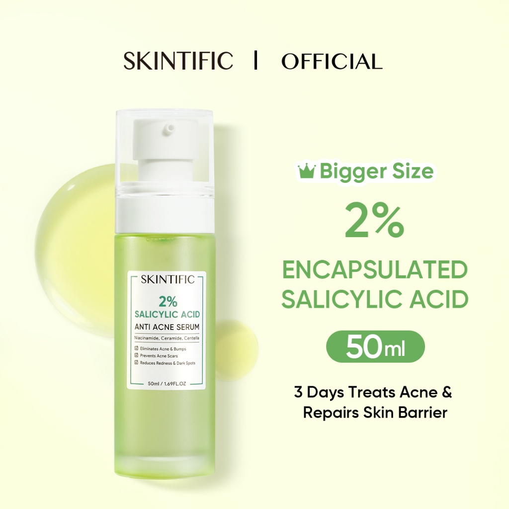 【faster Delivery】skintific 2 Salicylic Acid Anti Acne Serum 50ml