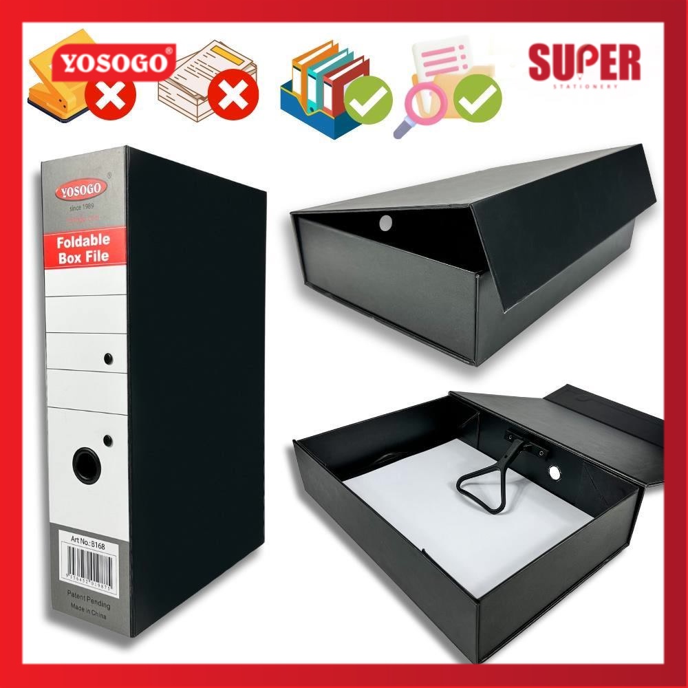 [super stationery] Yosogo A4 Paper Box File F4 Foldable Box File Binder ...
