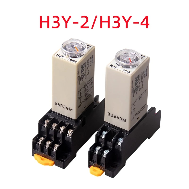 220V H3Y-2 H3Y-4 Power Relay on Time Relay Delay Timer 0-30s/60s DPDT & Base Socket | Shopee ...