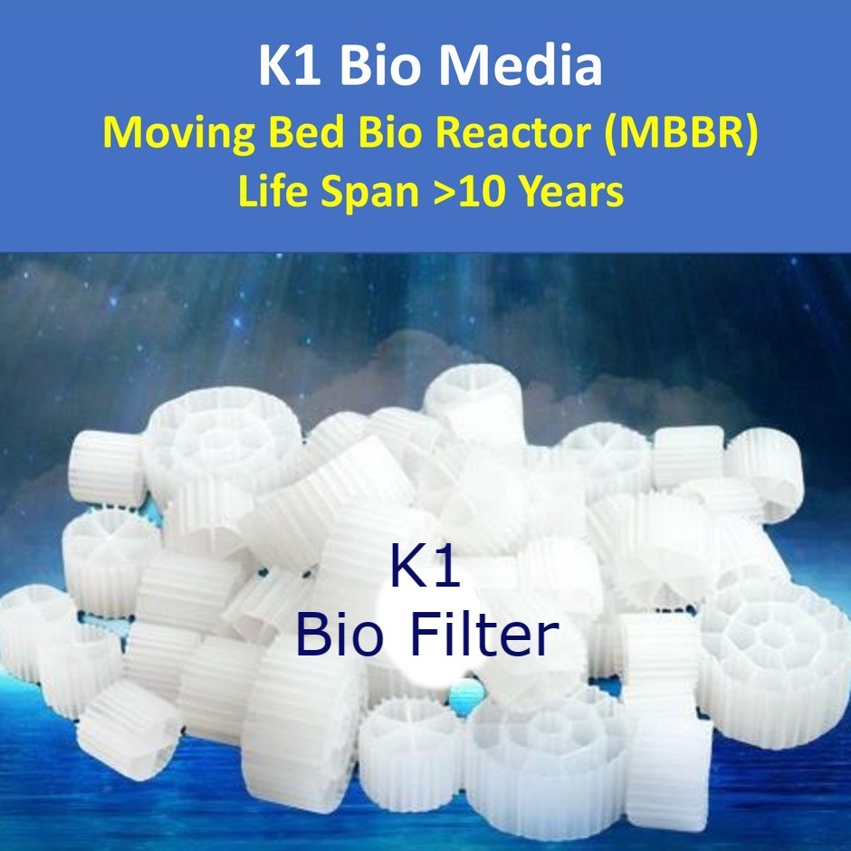READY STOCK 1KG K1 Bio Media Bacteria House Filter Media 6 holes MBBR ...