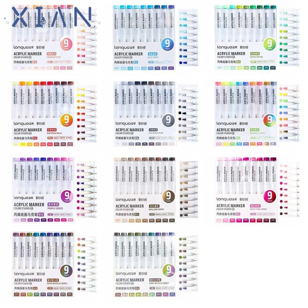 XIANEE Acrylic Pen, 9-Colors Stackable Color Marker Pen, High-quality ...