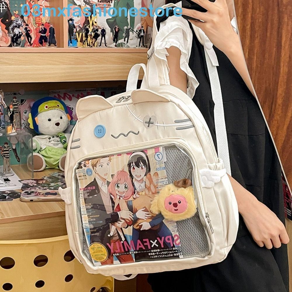 MXFASHIONE Harajuku Ita Bag, DIY Nylon Transparent Itabag, Japanese ...