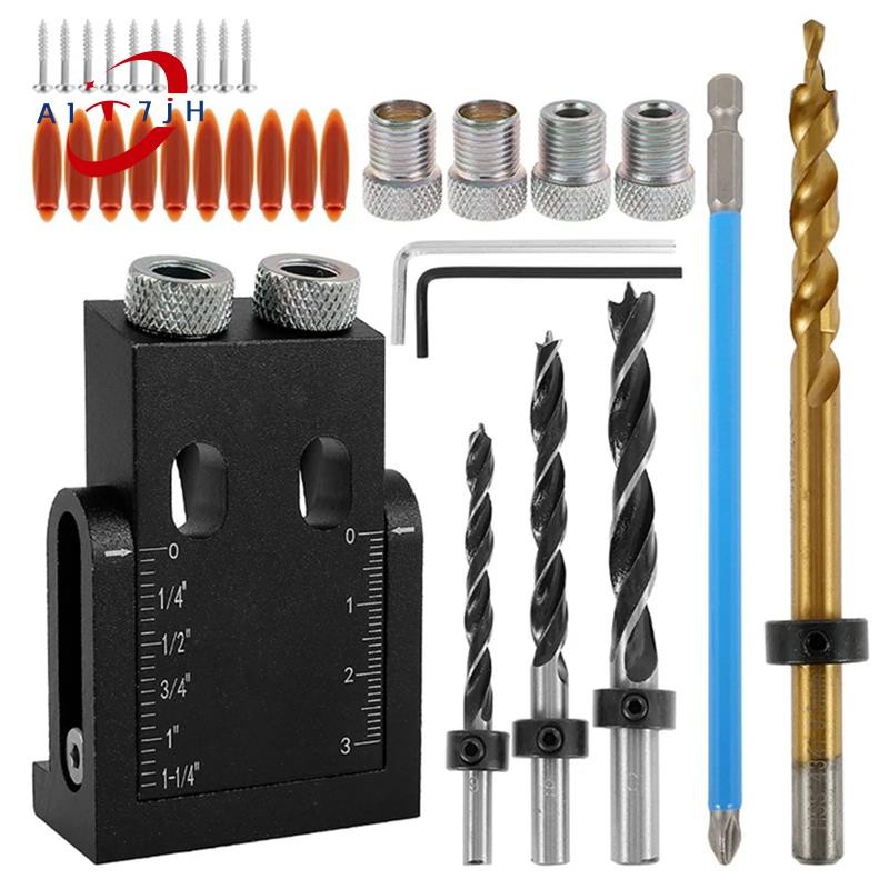 Pocket Hole Jig Kit 15-Degree Angle Drilling Guide Tool Drilling Angle ...