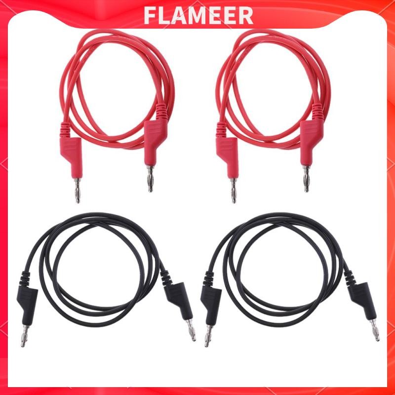 [FlameerMY] 4x 4mm Stackable Banana Plug Wire Test Cable for Multimeter ...