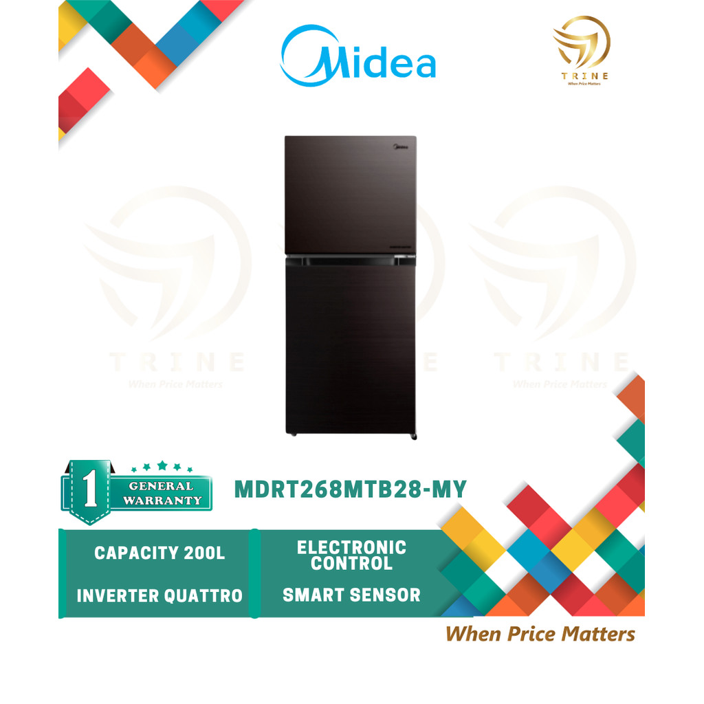 [NUR] MIDEA GROSS 2 DOORS INVERTER QUATTRO REFRIGERATOR (200L ...