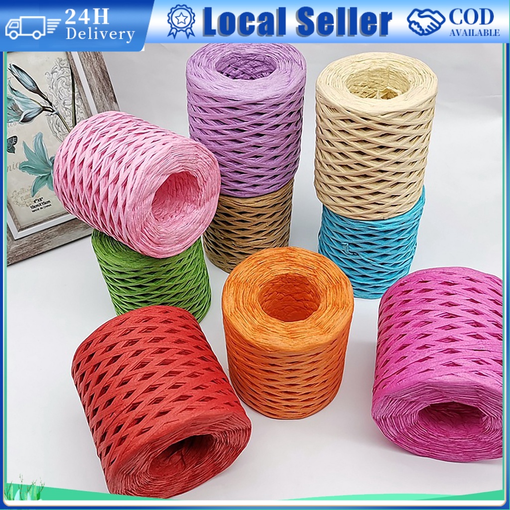 200M/roll Paper Yarn Packaging Belt Rope Hand-knitted Lafite Raffia ...