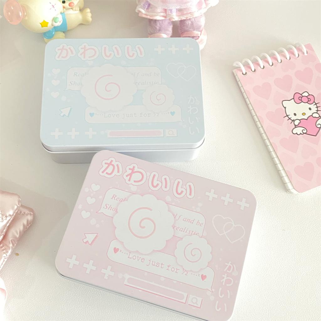 Steve Original Ins Aesthetic Fish Cake Tin Box Desktop Photocard Holder ...