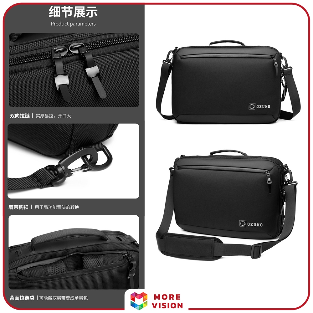 OZUKO Men Travel Business Laptop Backpack Sling Convertible ...