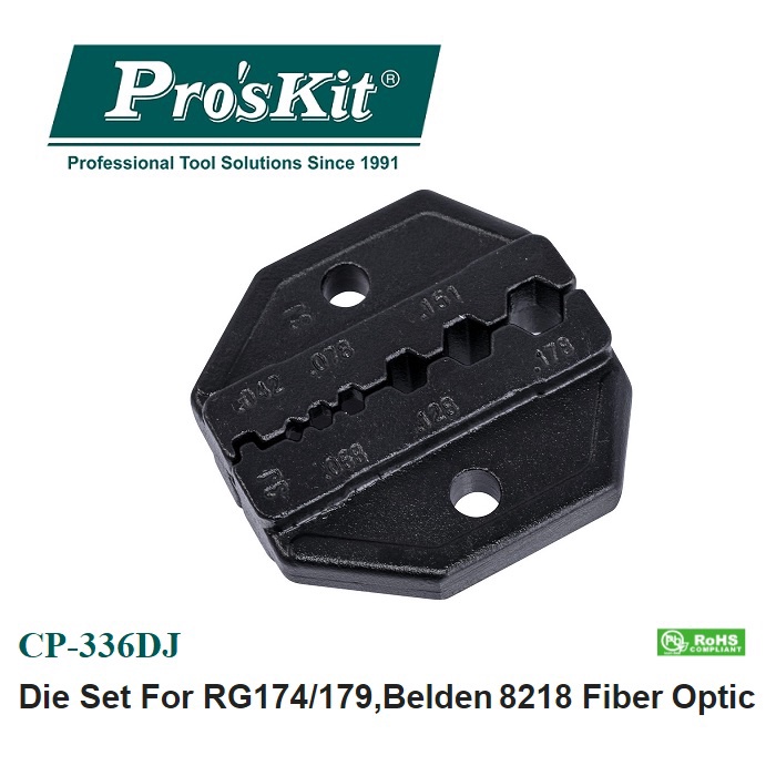 Pro'sKit CP-336DJ Die Set For RG174/179, Belden 8218 Fiber Optic ...