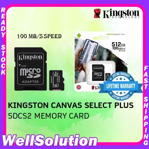 KINGSTON MICRO SD CARD MEMORY CARD Canvas Select Plus Class 10 UHS-I Card SDCS2 ( 32GB / 64GB ...