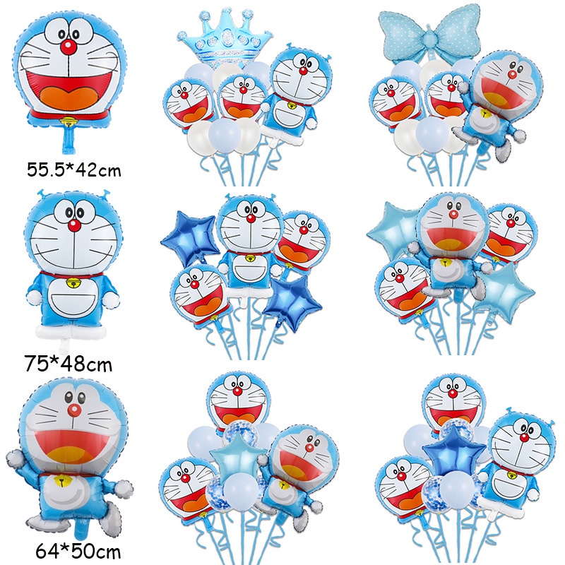 5 pieces/set of cartoon-shaped Doraemon/Doraemon balloons with a blue ...