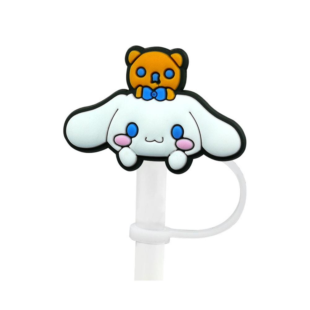Kuromi Straw Sleeve Straw Cap Silicone Dust Plug Cute Party Straw Anime ...