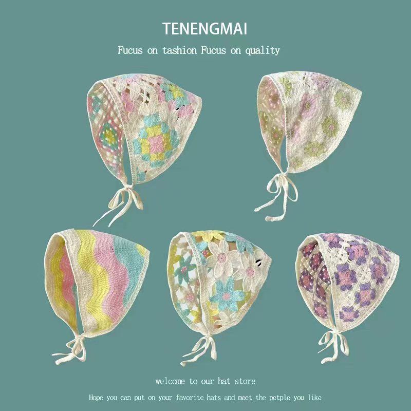 Korean Korean ins Style Headwear Triangle Scarf Dopamine Headscarf ...