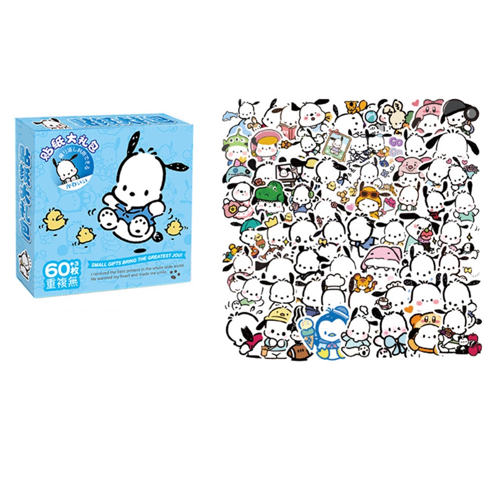 60PCS/Box Sanrio Sticker Box Cute Hello Kitty Cinnamoroll Kuromi My ...