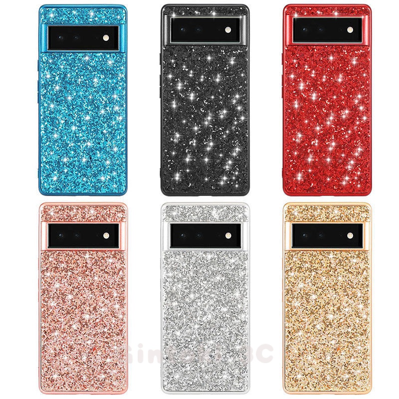 Glitter Case for Google Pixel 8 7 6 Pro 6A 7A Shockproof Hard Plastic ...
