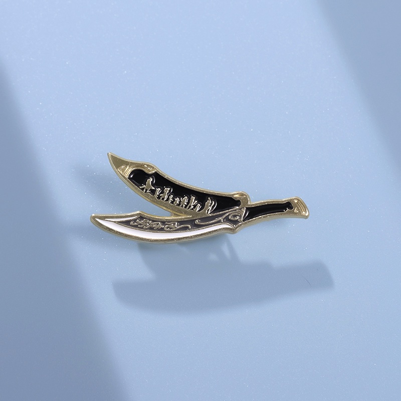 Movie The Lord of The Rings Enamel Pins Brooches Shield Weapon Dagger ...