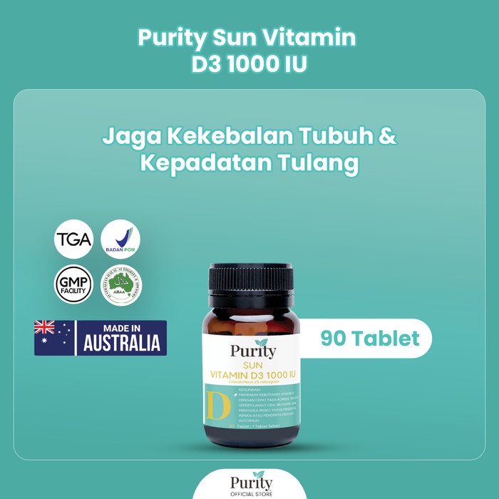 [HALAL] Purity Sun Vitamin D3 1000 IU 90 Tablets - Made in Australia ...