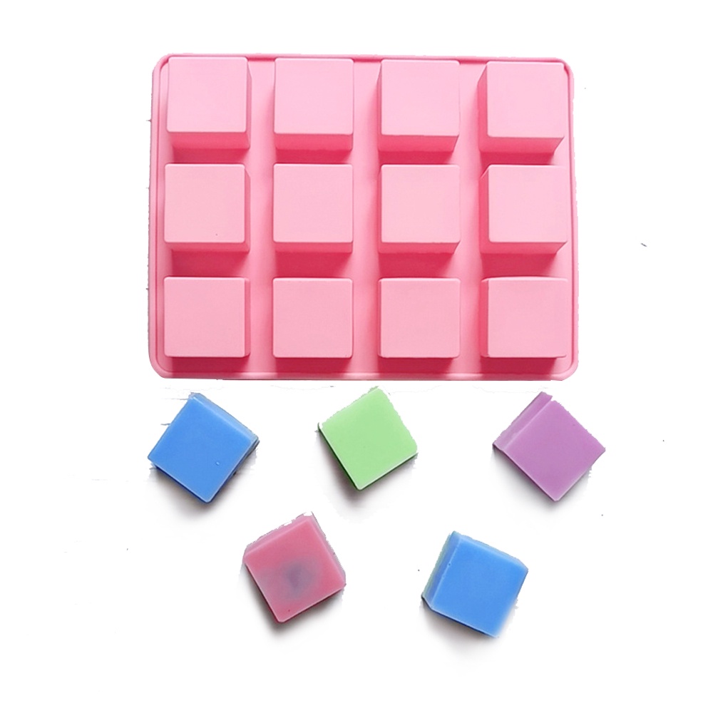 12 Cavity Square Block Silicone Mold Cube Mold Chocolate Mold Handmade ...