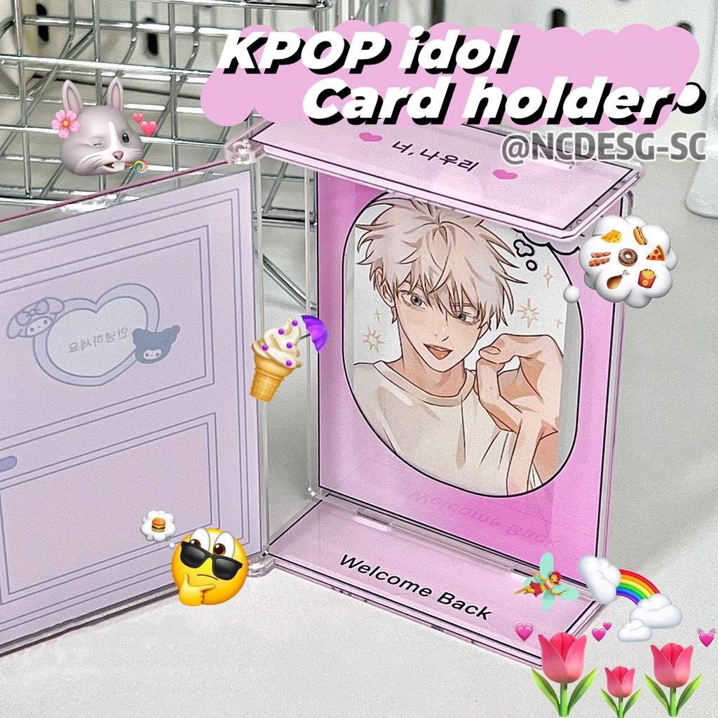 Funny Open Door Card Holder Cute 3 Inch Photocard Frame Sanrio Acrylic ...