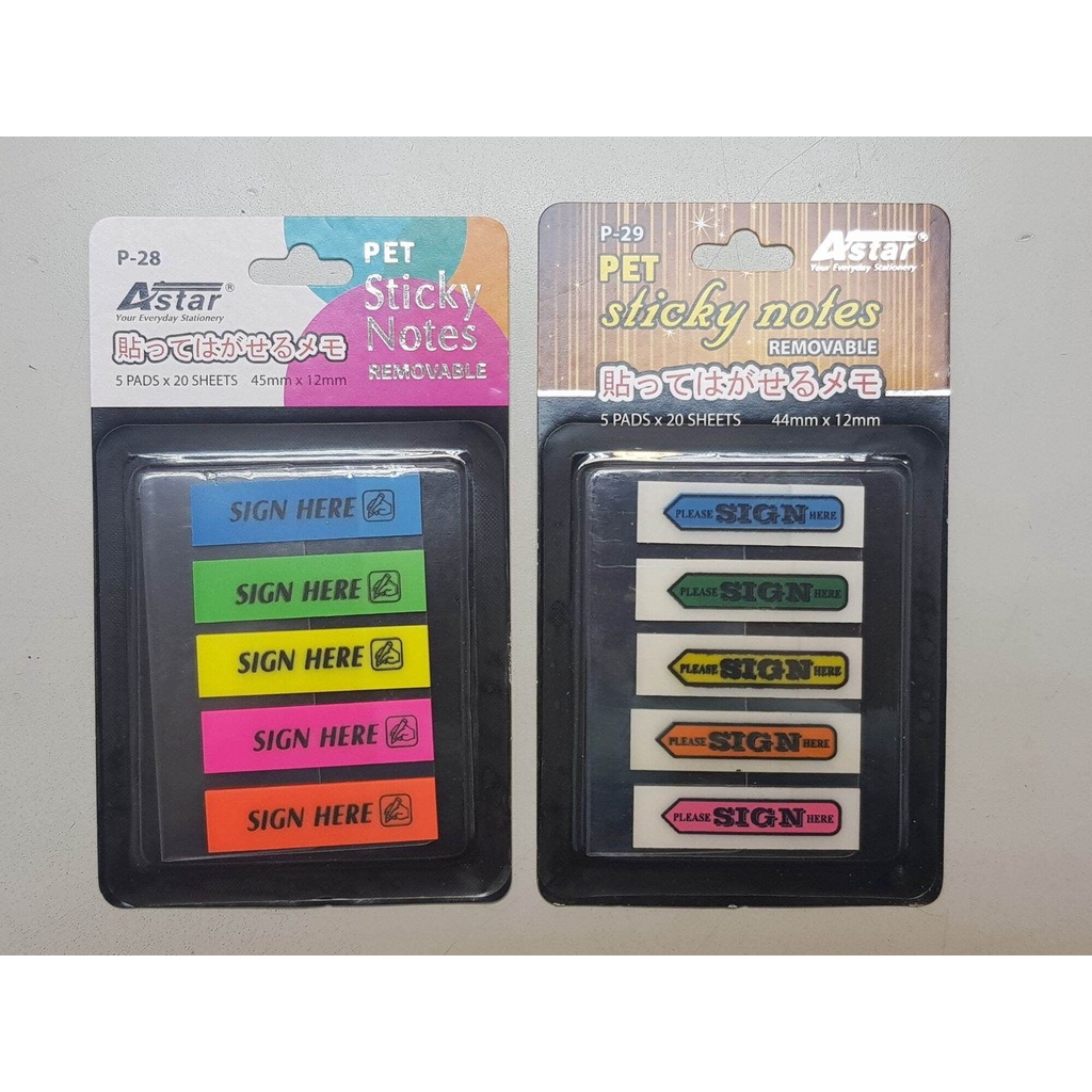 Astar Scripti Stick On Sticky PET Please Sign Here 45668 45642 P27 P28 ...