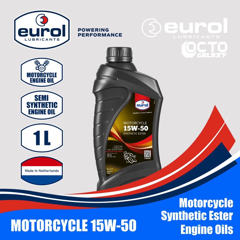 100% ORIGINAL Eurol Motorcycle 15W-50 (1L) 10W40（1L）Motorcycle oils 4T ...