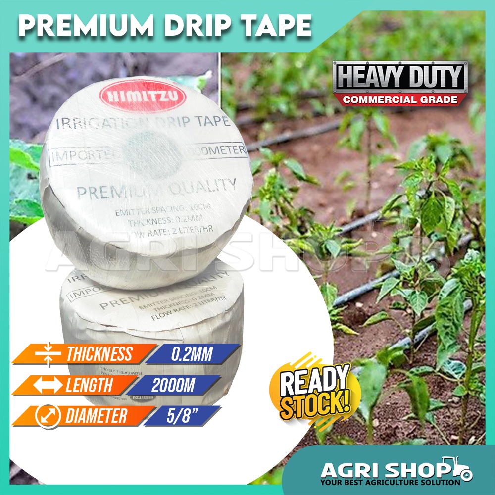 Agrishop 5/8" 2000m Agriculture Watering Dripping Premium Drip Tape ...