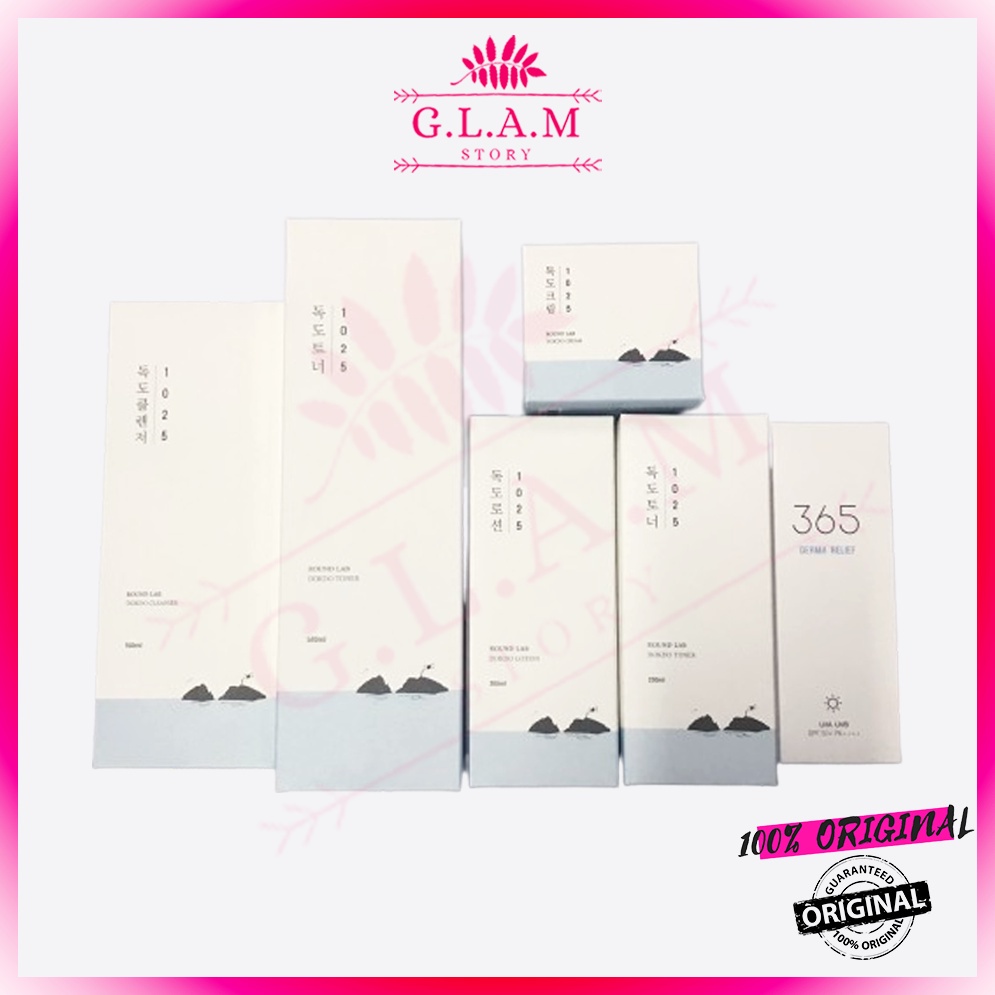 ROUND LAB Dokdo Cleanser 150ml / Toner 500ml / Lotion 200ml / 365 Derma ...