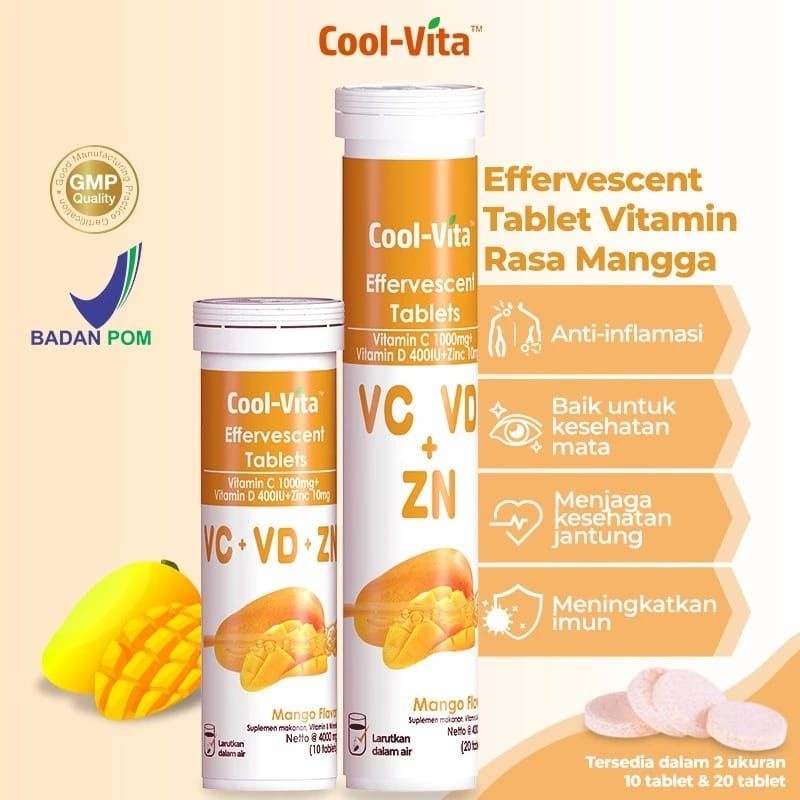 Cool-vita Vitamin C 1000mg, Vitamin D 400UI & Zinc 10mg / Cool-Vita ...