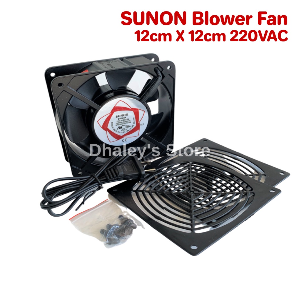 Sunon Blower Fan Cooiling Fan Exhaust Fan 220V 12cmx12cm with fan cover ...