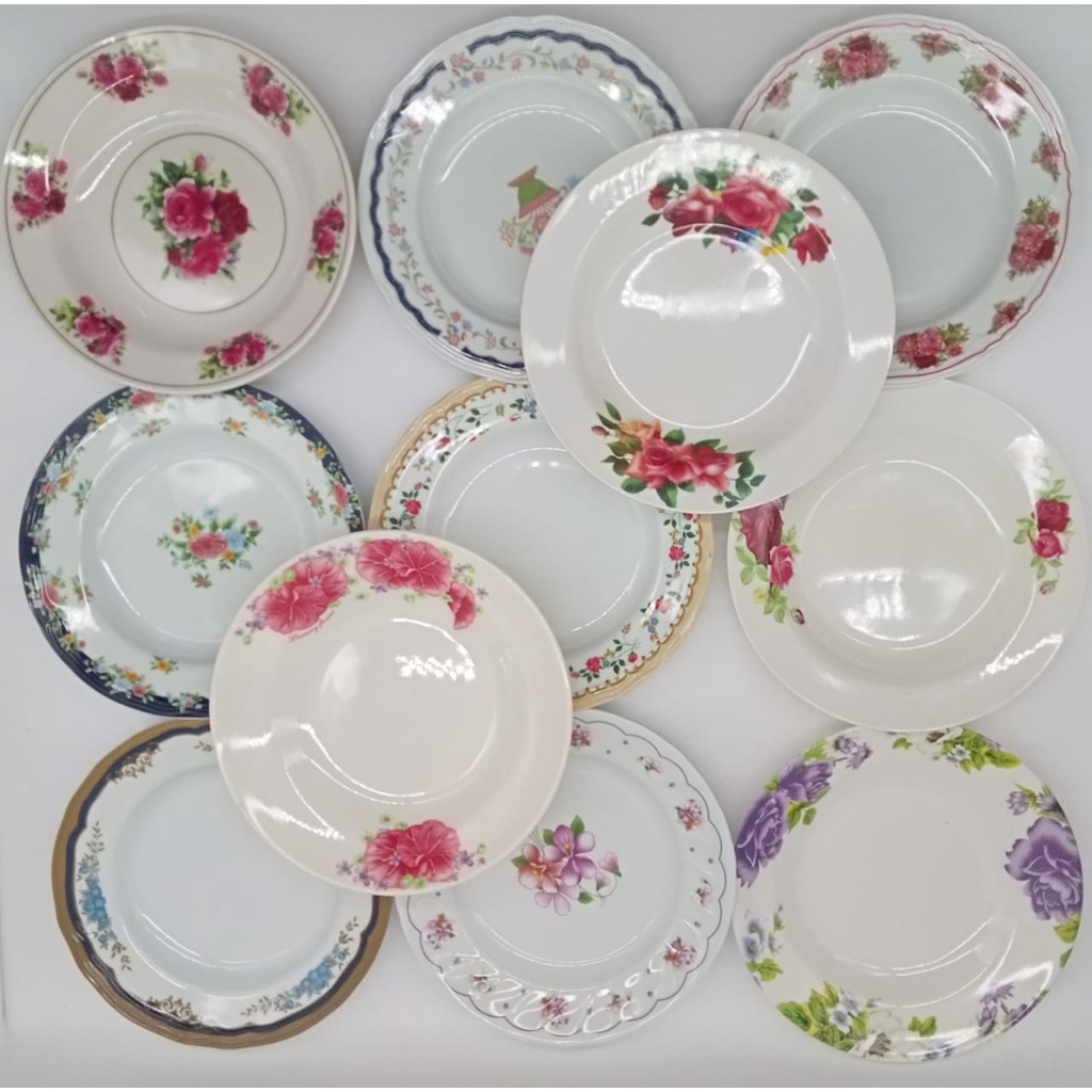 HARGA LELONG 6PCS Pinggan Lauk Dalam/ Nasi / Kuih Tebal Melamine Kinou ...