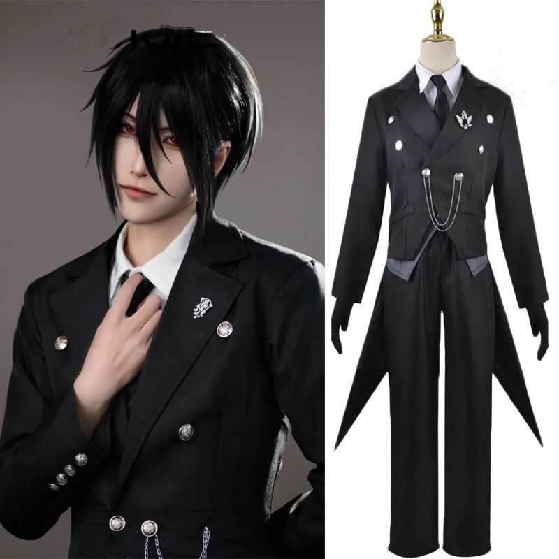 Black Butler Cosplay Japanese Anime Kuroshitsuji Sebastian Michaelis ...