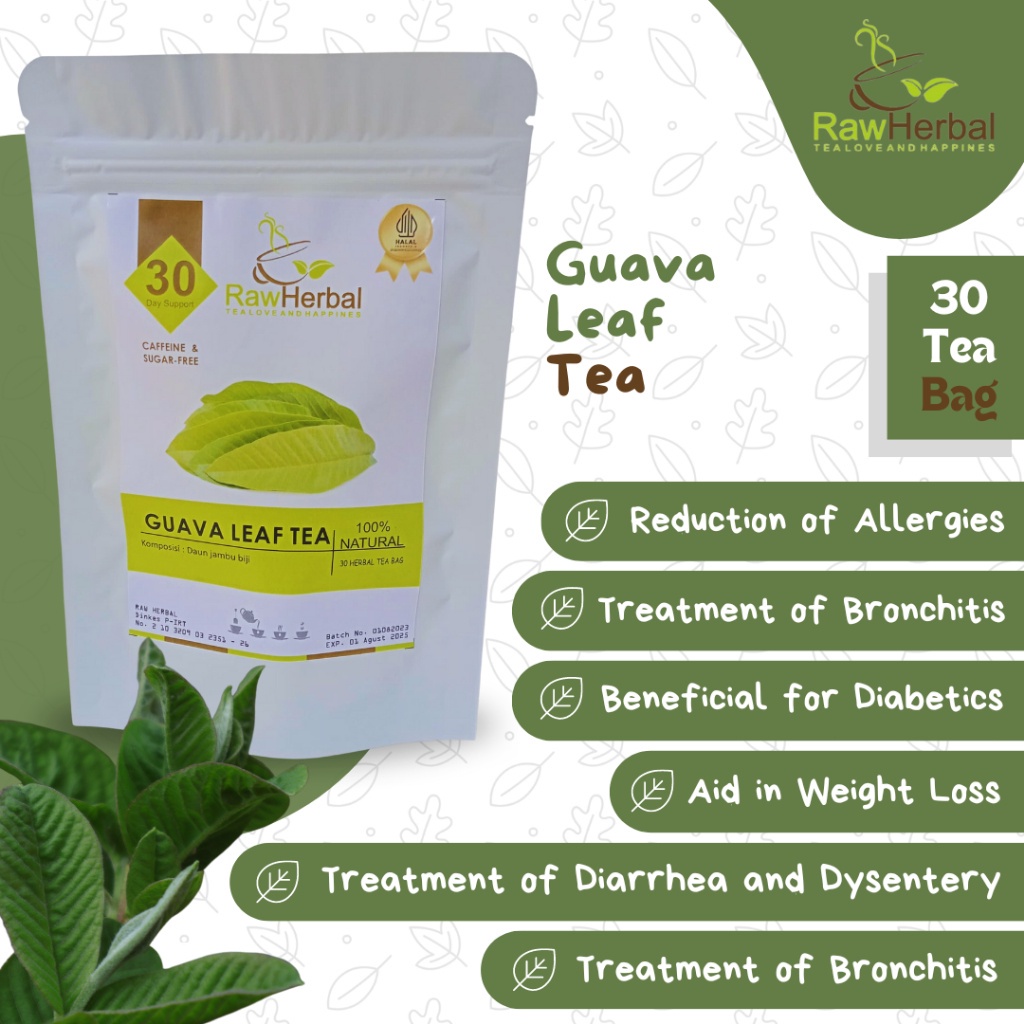 GUAVA LEAF TEA : TEH DAUN JAMBU BIJI PURE 100% ORGANIC (30 TEA BAG) -x1 ...