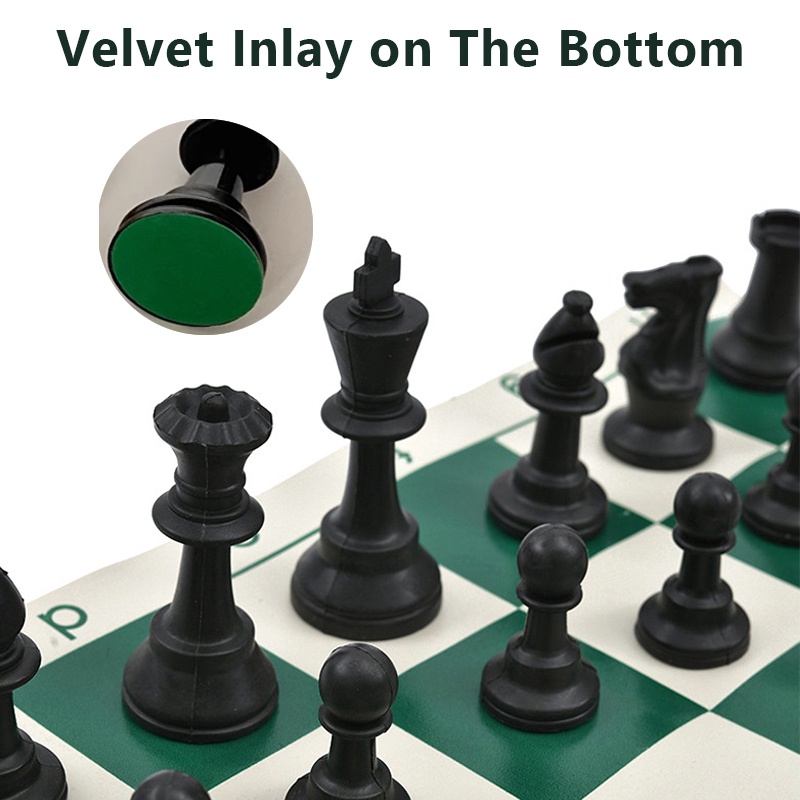 【ship in 24H】International Chess Set for Tournaments Roll Up Chess Mat ...