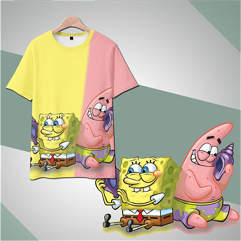Men/women/children's casual T-shirt Cute Baju SpongeBob SquarePants ...