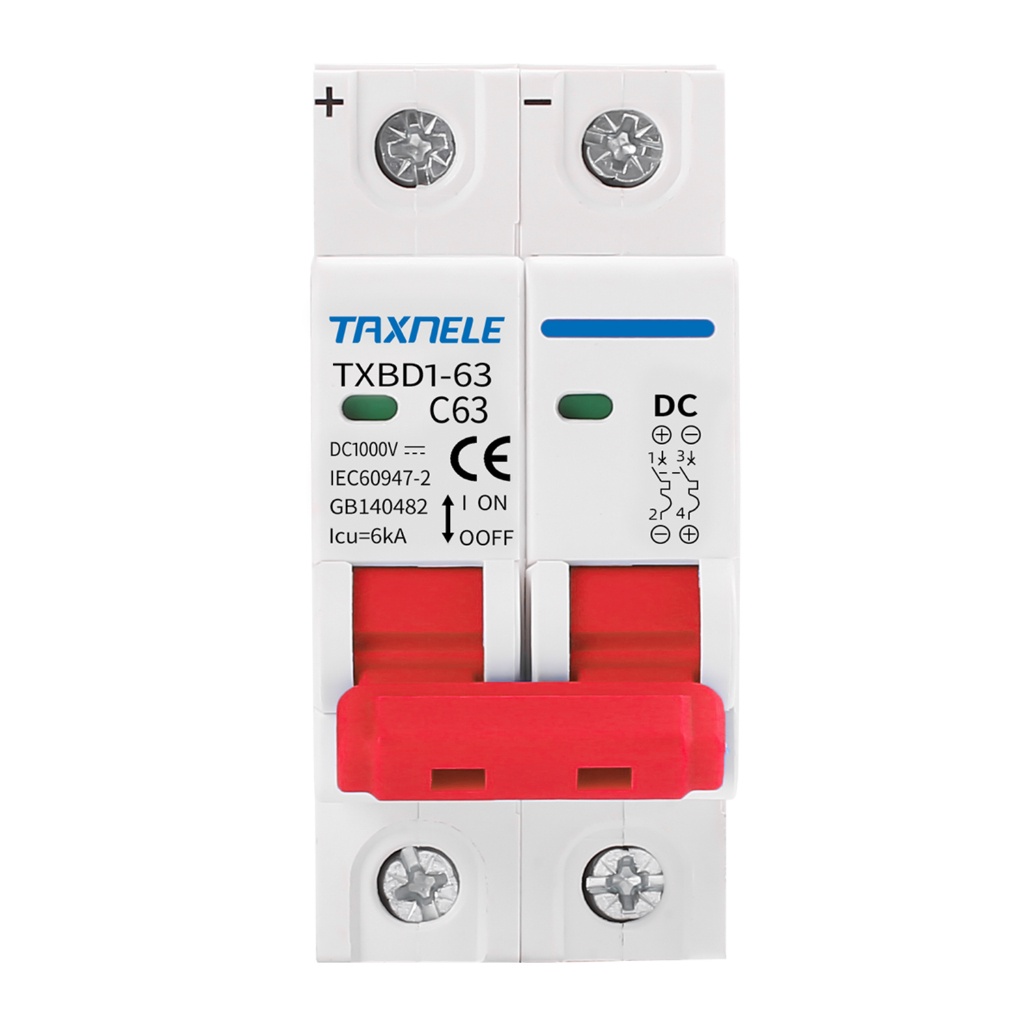 2P DC 1000V Solar Mini Circuit Breaker Battery Switch 6A 10A 16A 20A ...