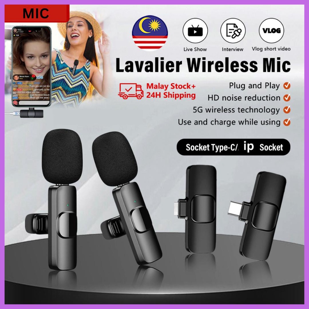 Wireless Microphone Wireless Mic Lavalier Microphone Portable Mic ...