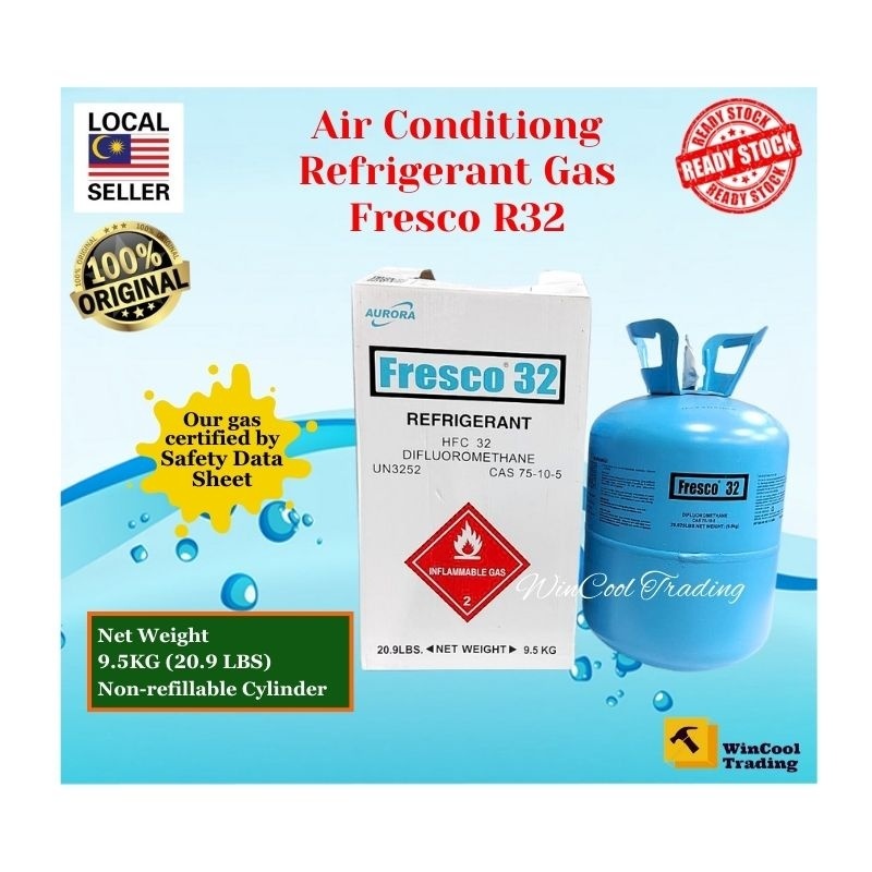 FRESCO Refrigerant gas for air-conditioning/ Gas untuk aircond -Gas R32 9.5KG (20.9 LBS ...