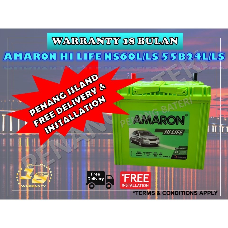 Amaron HI LIFE NS60L/LS 55B24L/LS (warranty 18 bulan) | Shopee Malaysia