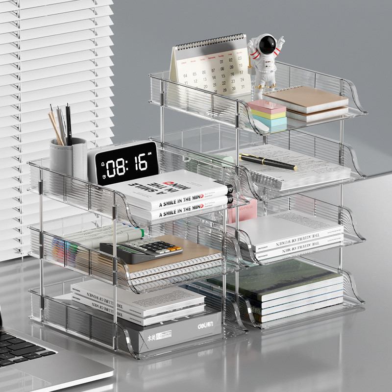 Yus Transparent Desktop File Storage Rack Desk Storage Rack Office Book ...